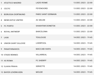 Sportstake 13 Midweek Fixture Wed 13 Dec – Diskitips